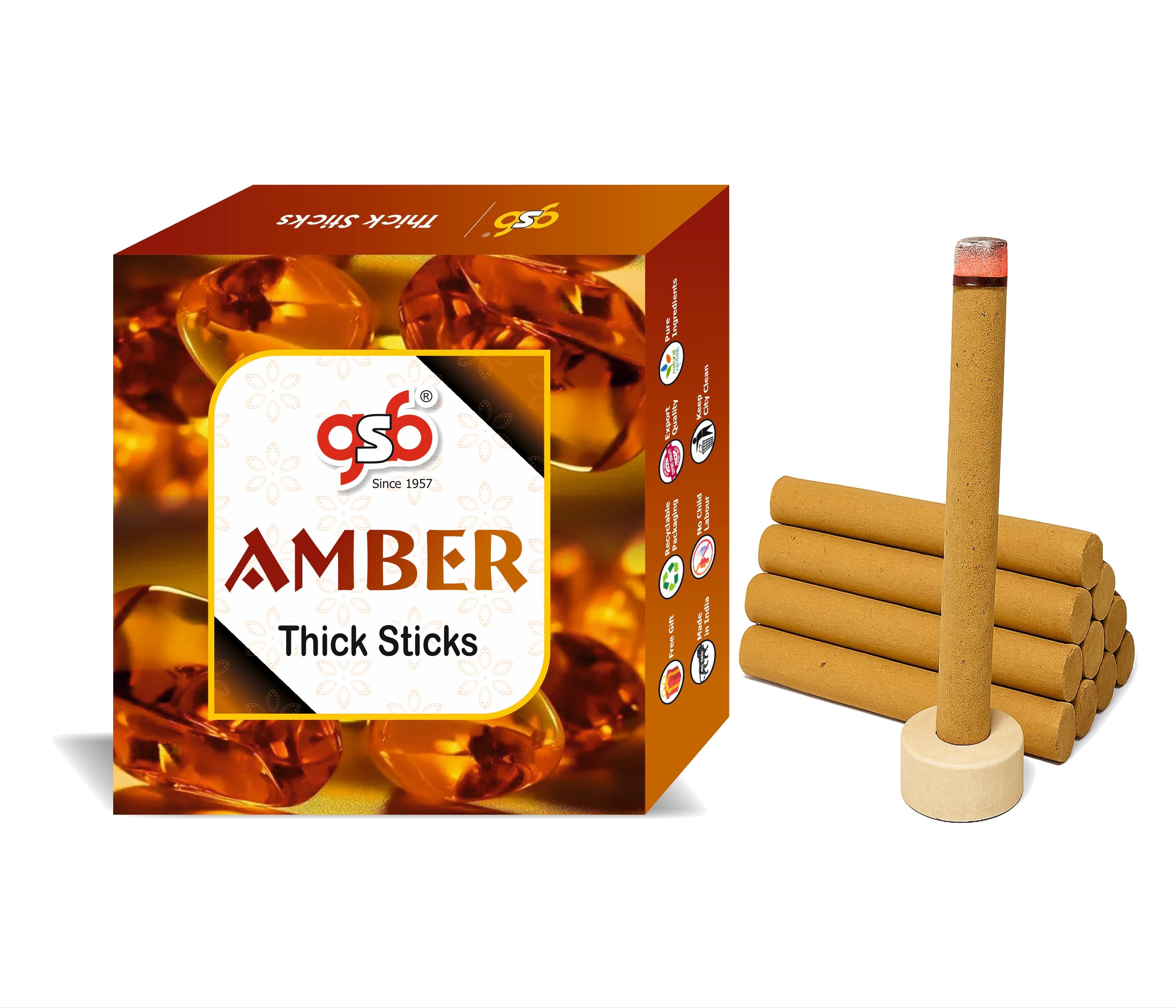 GSB Amber Premium Thick Dhoop Sticks with Stand Holder in Box | Dhoop ...